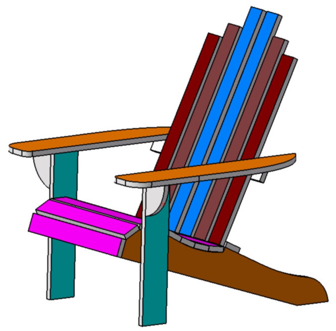 ADULT Adirondack Chair Drawing/plans and Instructions - Etsy