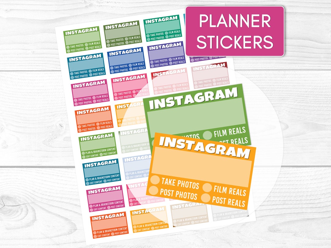 Colorful Instagram Planner Printable Stickers Keep Track of Days You ...