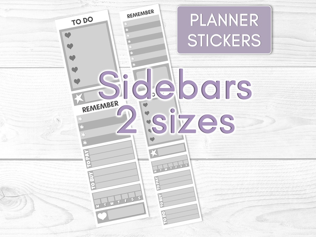 Neutral Sidebar Minimalist Printable Stickers Gray Sidebar Fullbox to ...