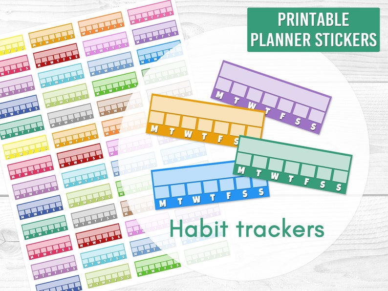 Habit Tracker Printable Planner Stickers Weekly Undated - Etsy