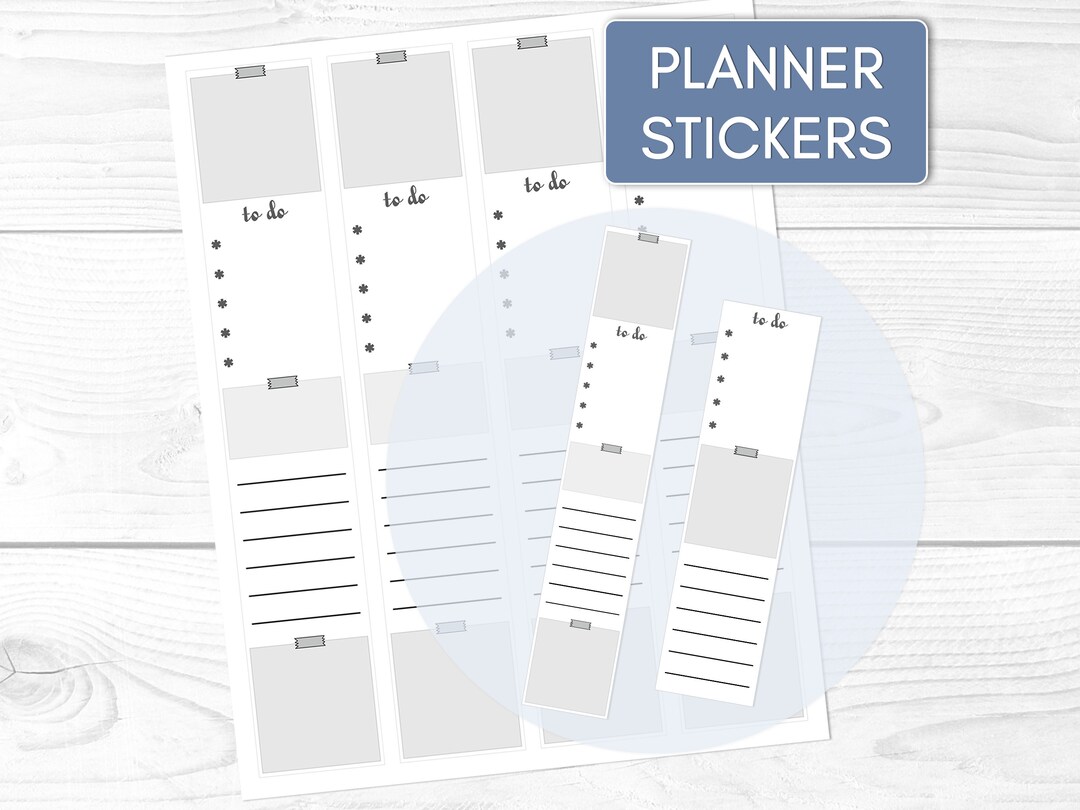 Printable Sidebar 2 Designs Neutral Gray Minimalist Planner Stickers ...