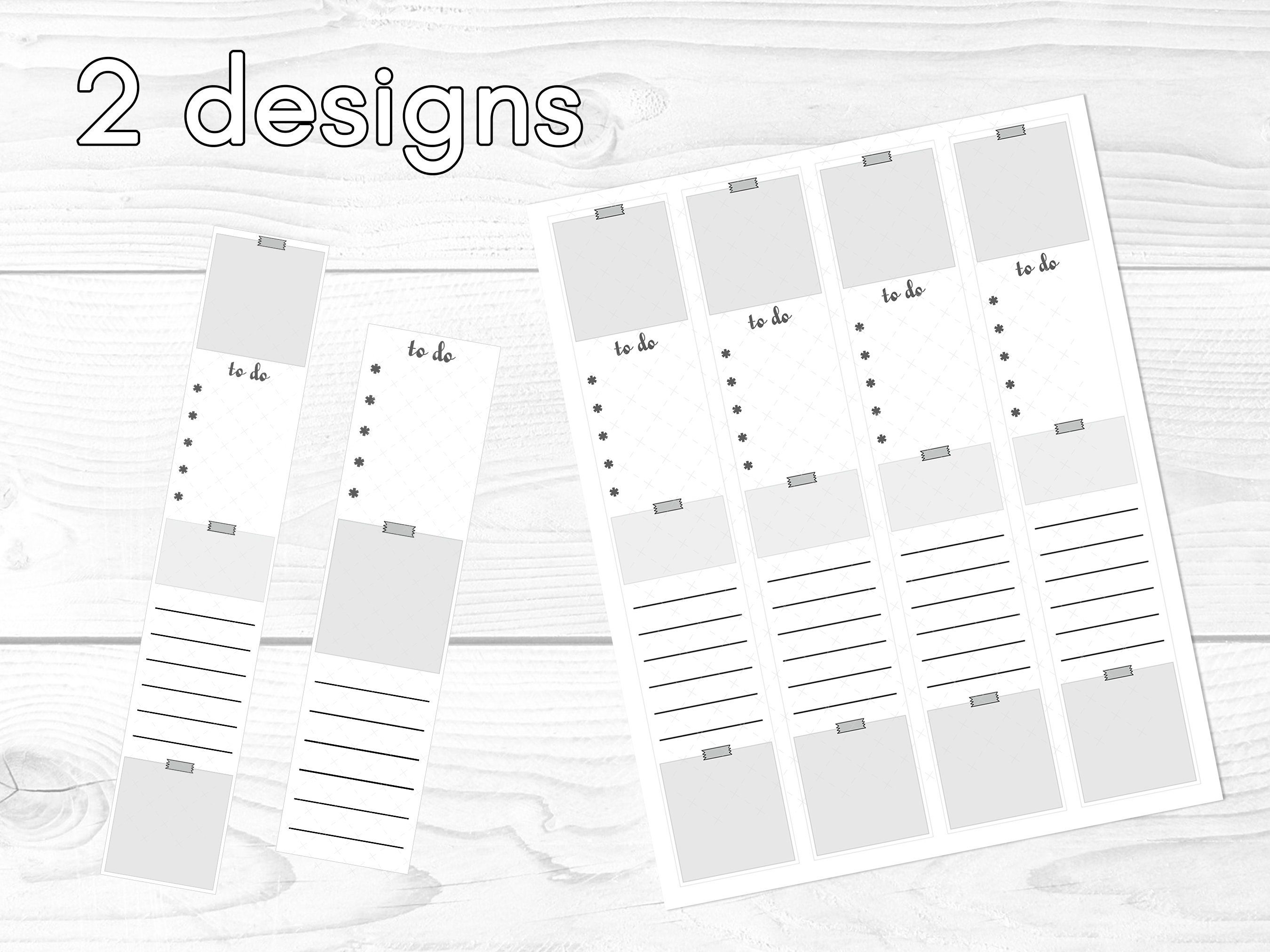 Printable Sidebar 2 Designs Neutral Gray Minimalist Planner Stickers ...