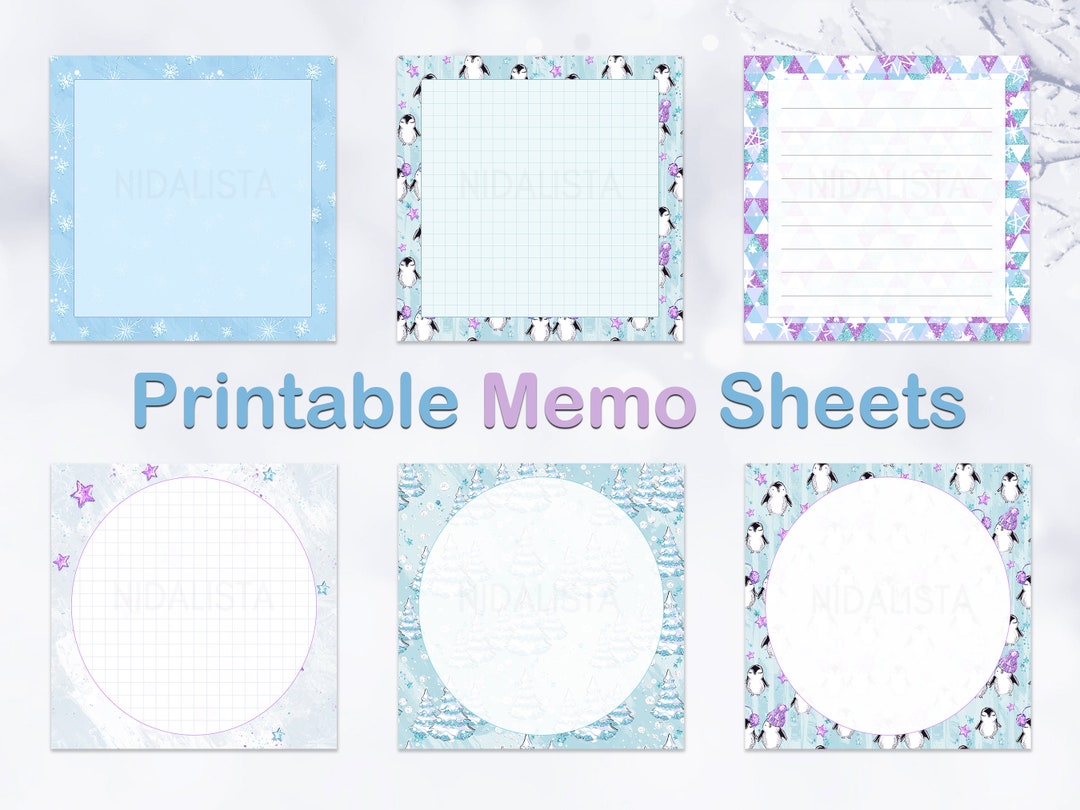 Memo Pads Digital Download Printable Memo Sheets - Etsy