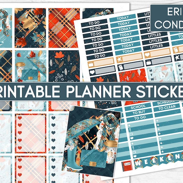 Blue Banner Kit Printable Stickers - Etsy