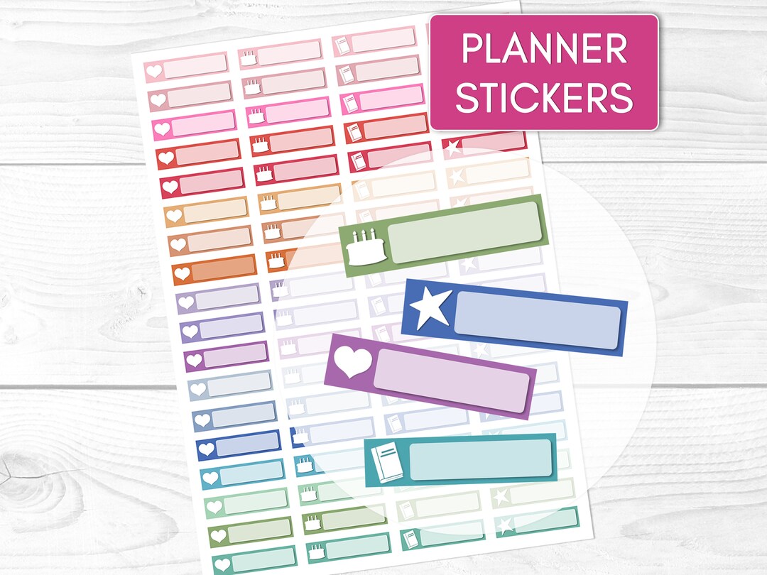 Printable Planner Stickers Pastel Colorful Status Bar Banner - Etsy