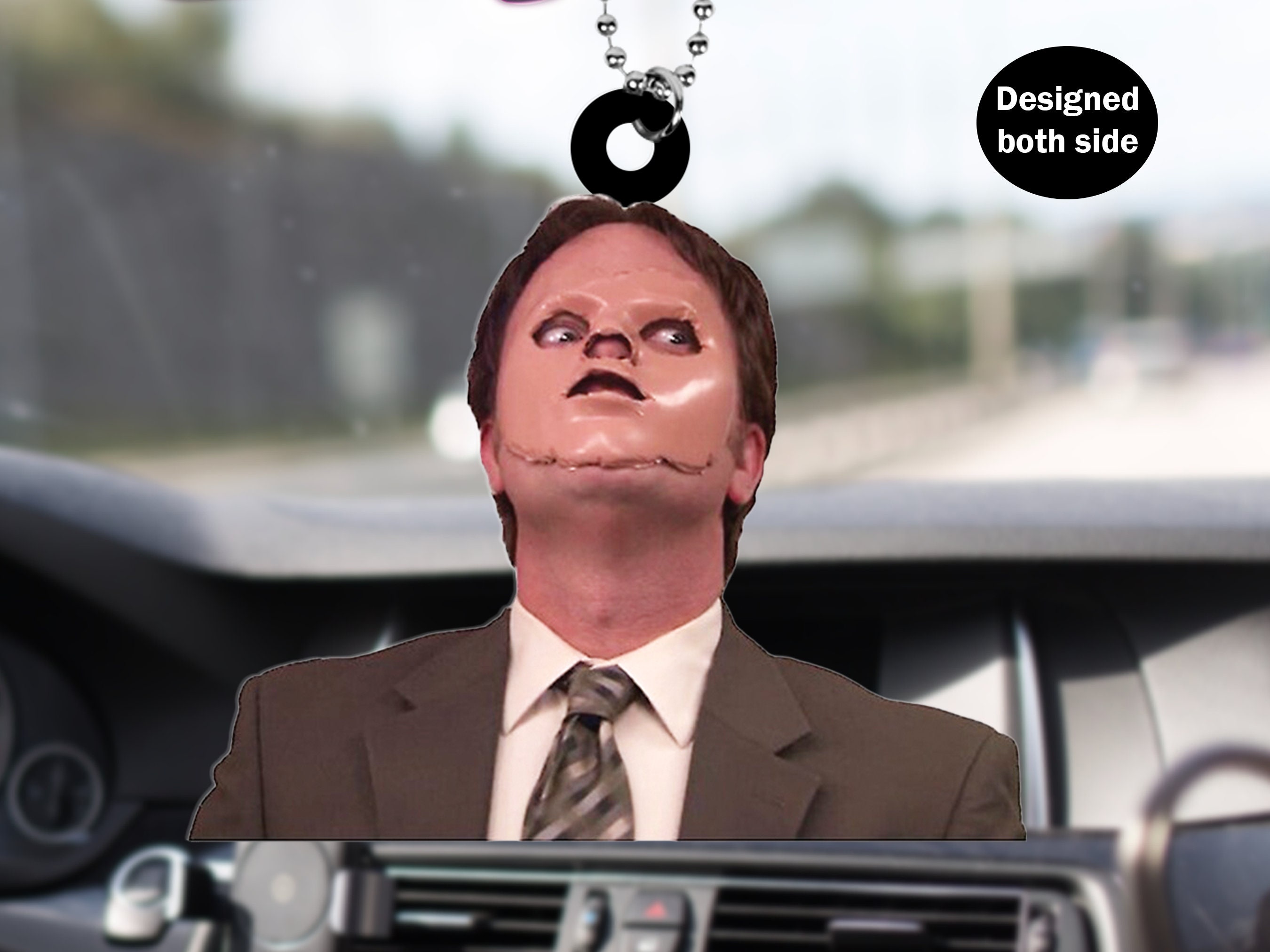 Dwight Schrute The Mask Funny Meme Car Rear View Mirror Ornament Dwight Schrute Car Hanging