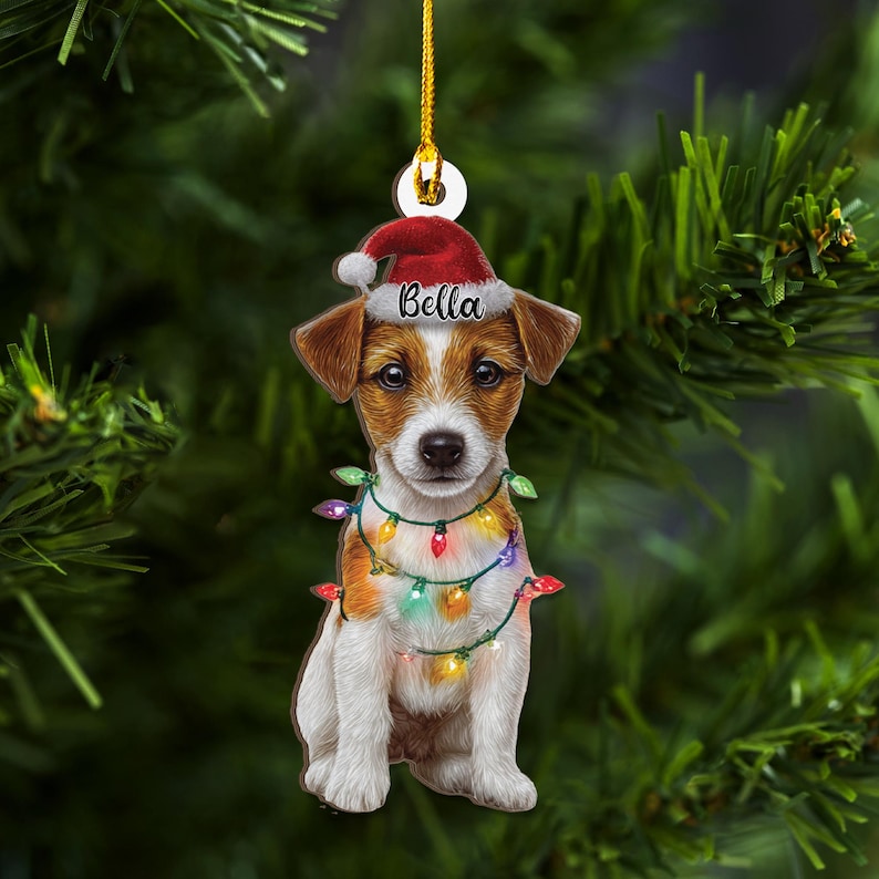 Personalized Jack Russell Terrier Dog Christmas Ash Plywood Ornament ...