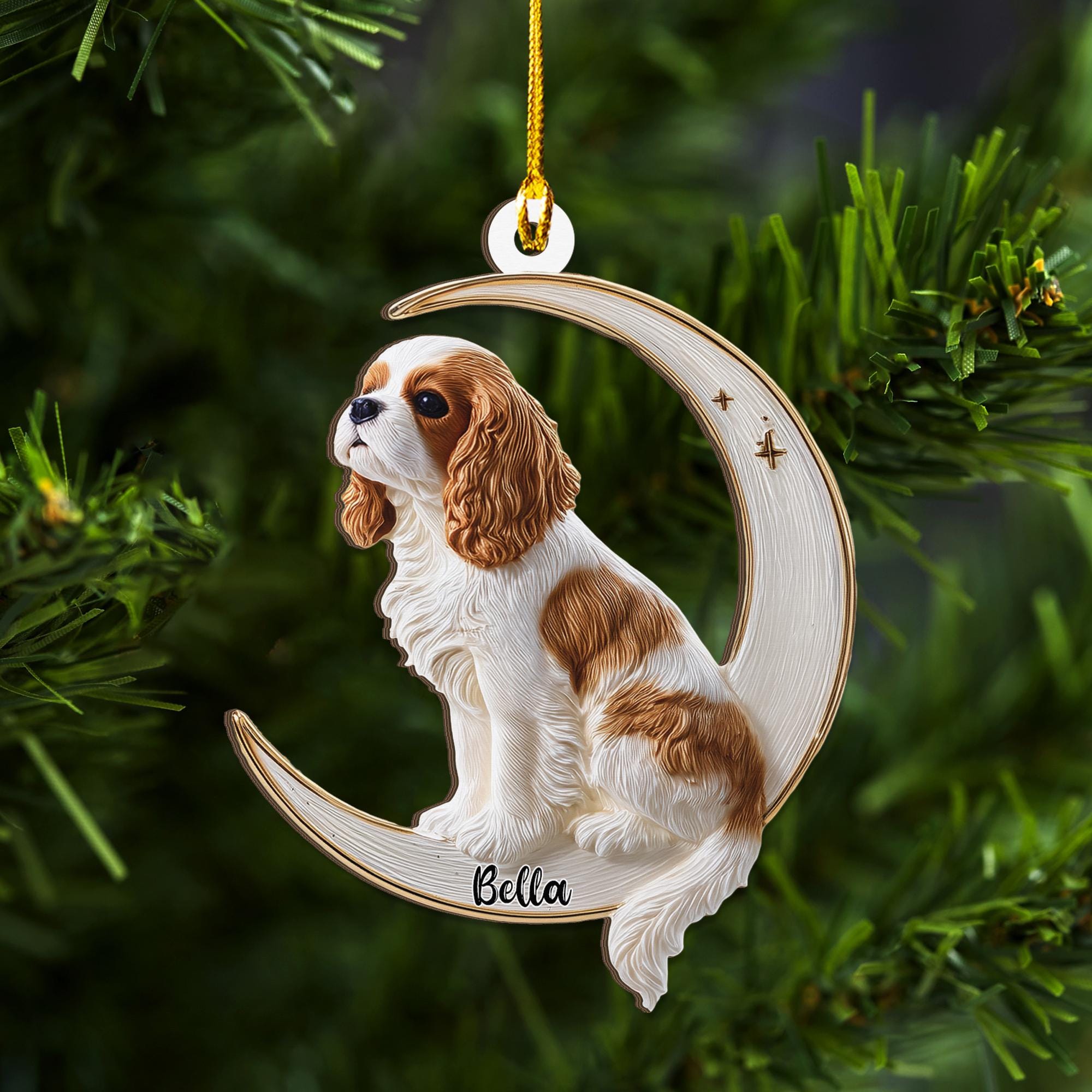 Personalized Cavalier King Charles Spaniel Dog on Moon Ash Plywood ...