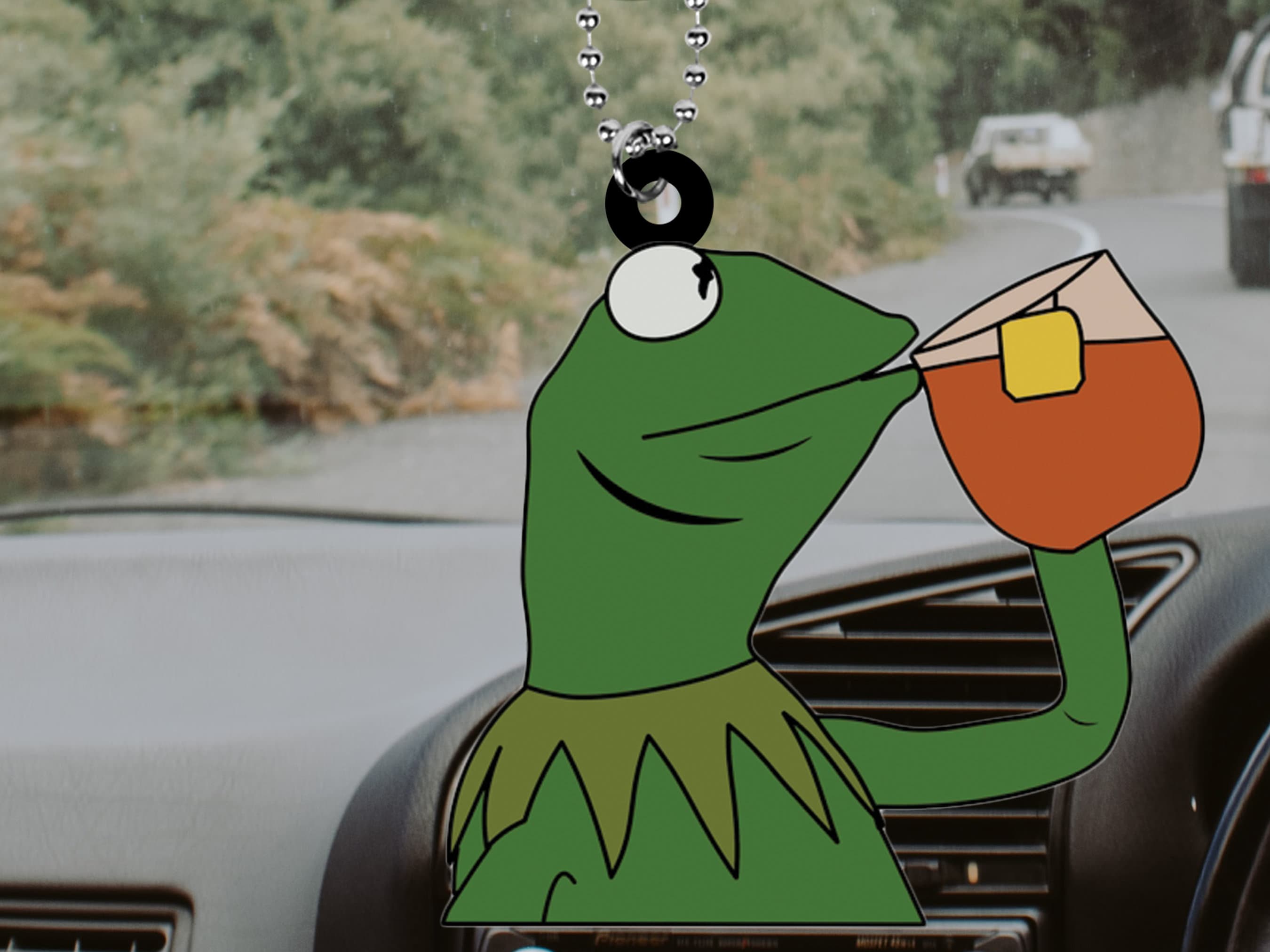 Kermit Car Memes Driving To The Everstreching Sunset, Kermit Knows His