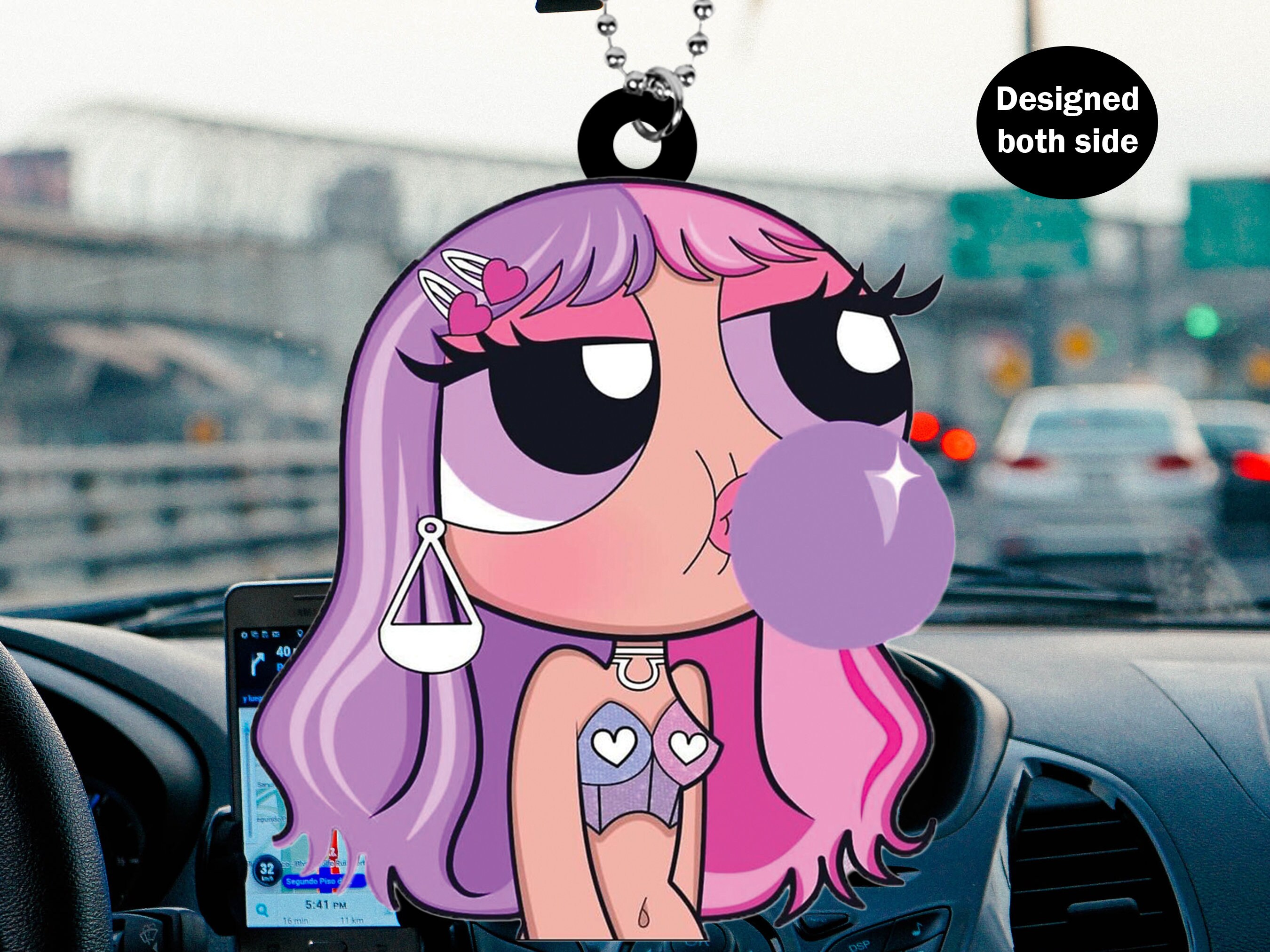 Powerpuff Girl Car Ornament, Funny Powerpuff Girl Car Hanging Ornament ...