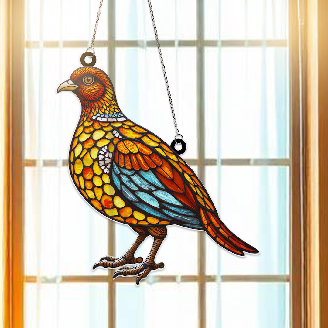 Partridge Acrylic Suncatcher Window Hanging – Bird Sun Catcher Art ...