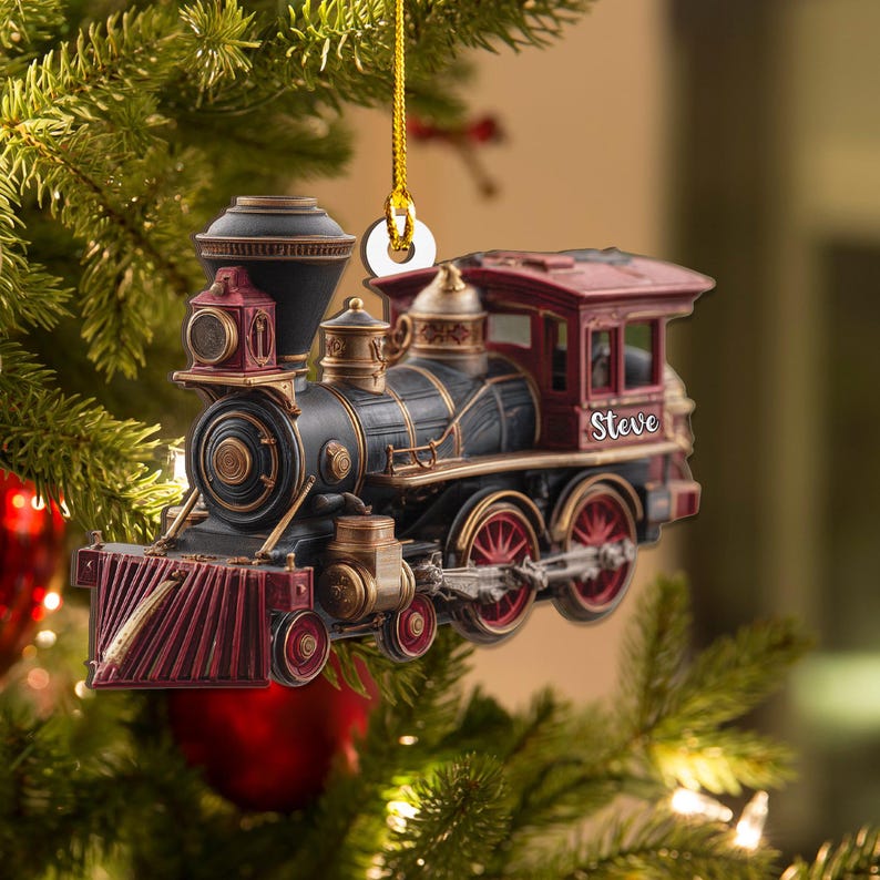 Custom Name Railroader Train Wood Ornament – Personalized Ash Plywood ...
