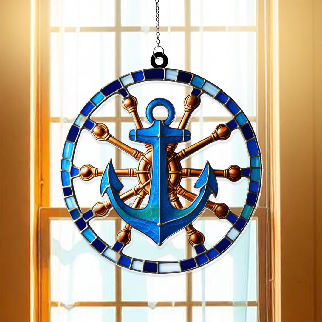 Anchor Suncatcher Window Hanging Ornament, Suncatcher Ornament Gift ...