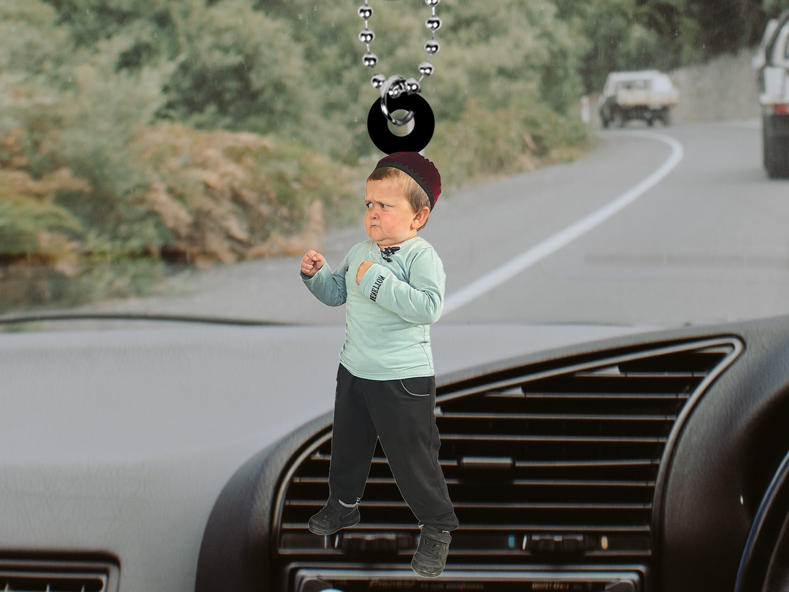 Fighting Hasbulla Meme Car Rear View Mirror Ornament, Hasbulla Car ...