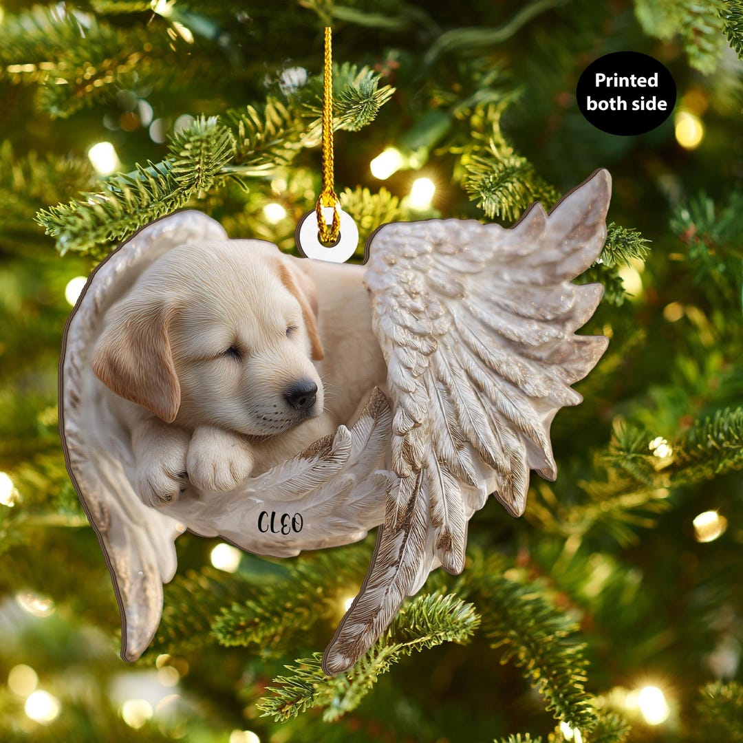 Personalized Labrador Retriever Angel Ash Plywood Ornament, Flat 2D ...