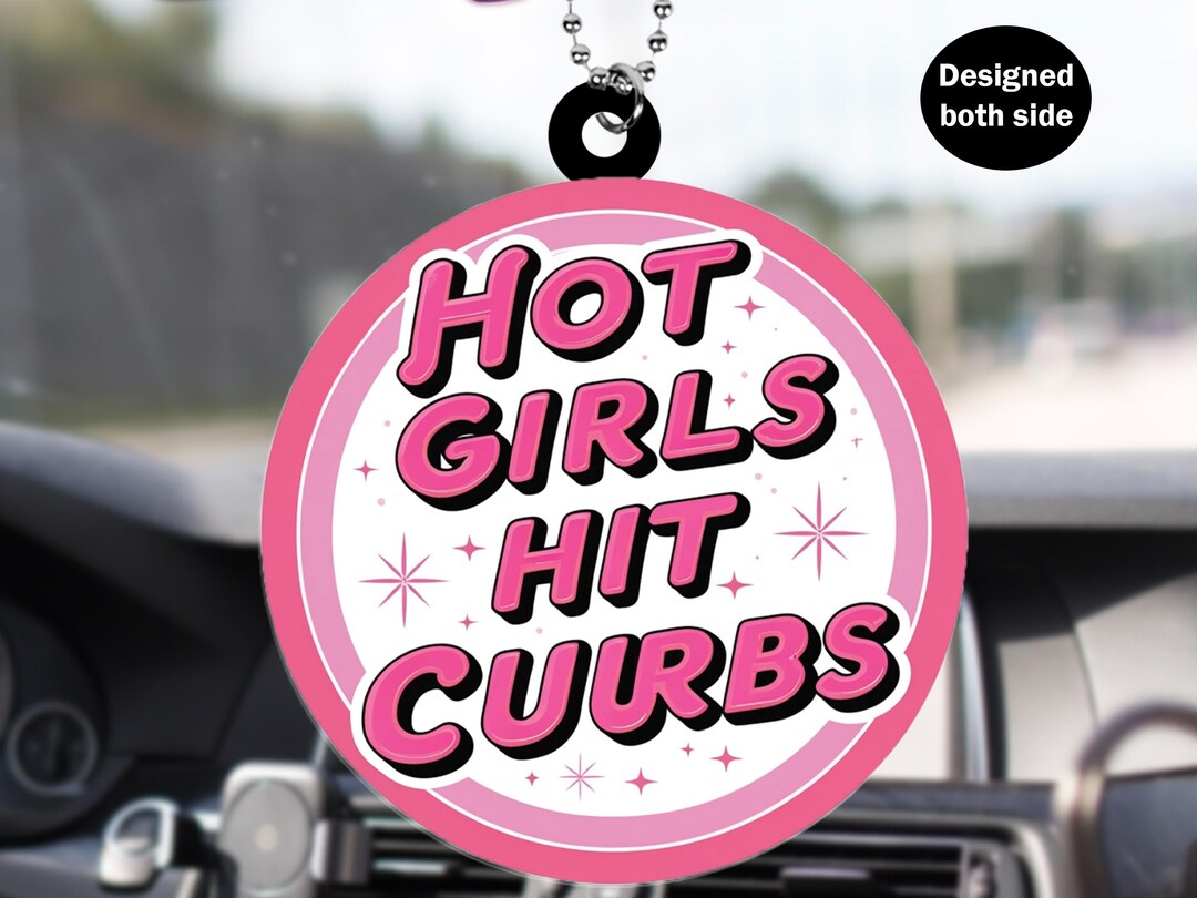 Hot Girls Hit Curbs Car Rear View Mirror Ornament, Car Hanging Ornament ...
