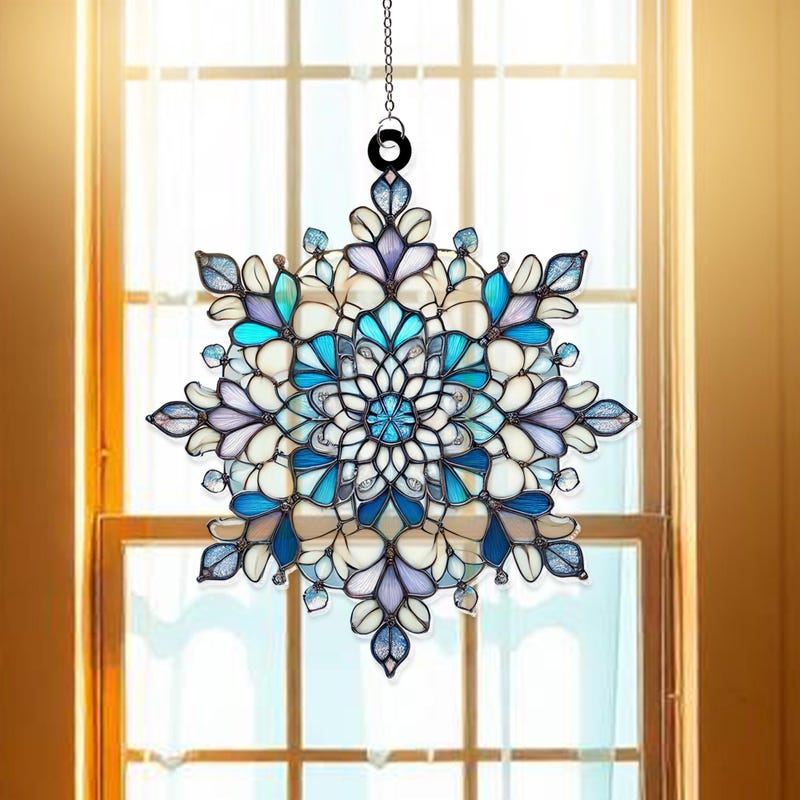 Snowflake Suncatcher - Etsy