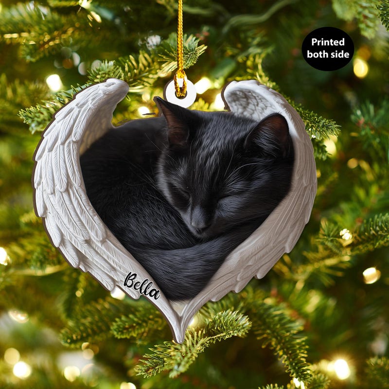 Engraved Angel Cat - Etsy UK