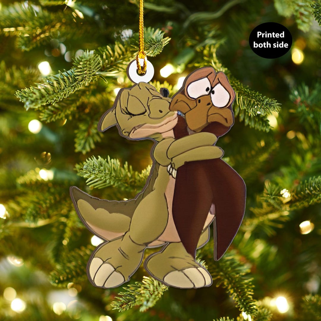 Land Before Time Ducky and Petrie Double Sided Wood Ornament, Christmas ...