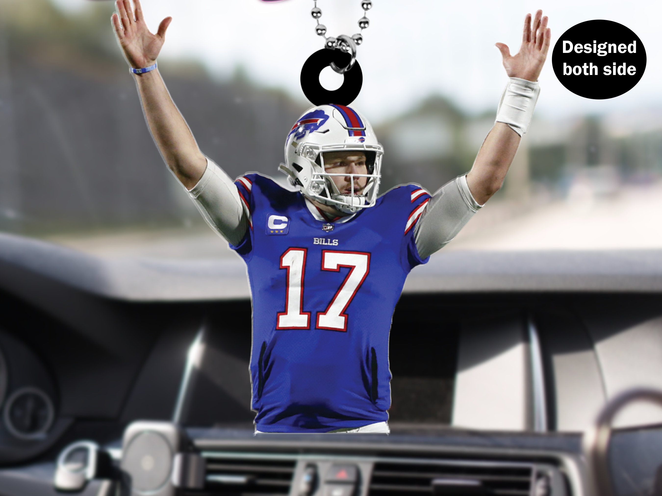 Josh Allen Car Rear View Mirror Ornament, Josh Allen Car Hanger, Josh ...