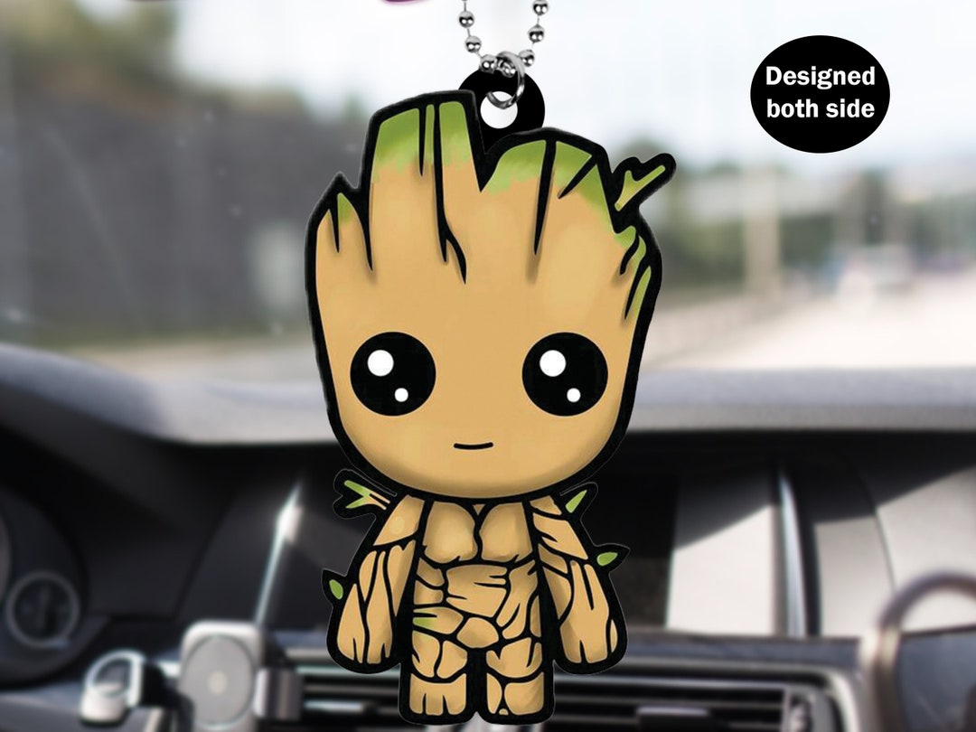 Baby GROOT Funny, Sweet, Meme Car Rear View Mirror Ornament, Baby GROOT ...