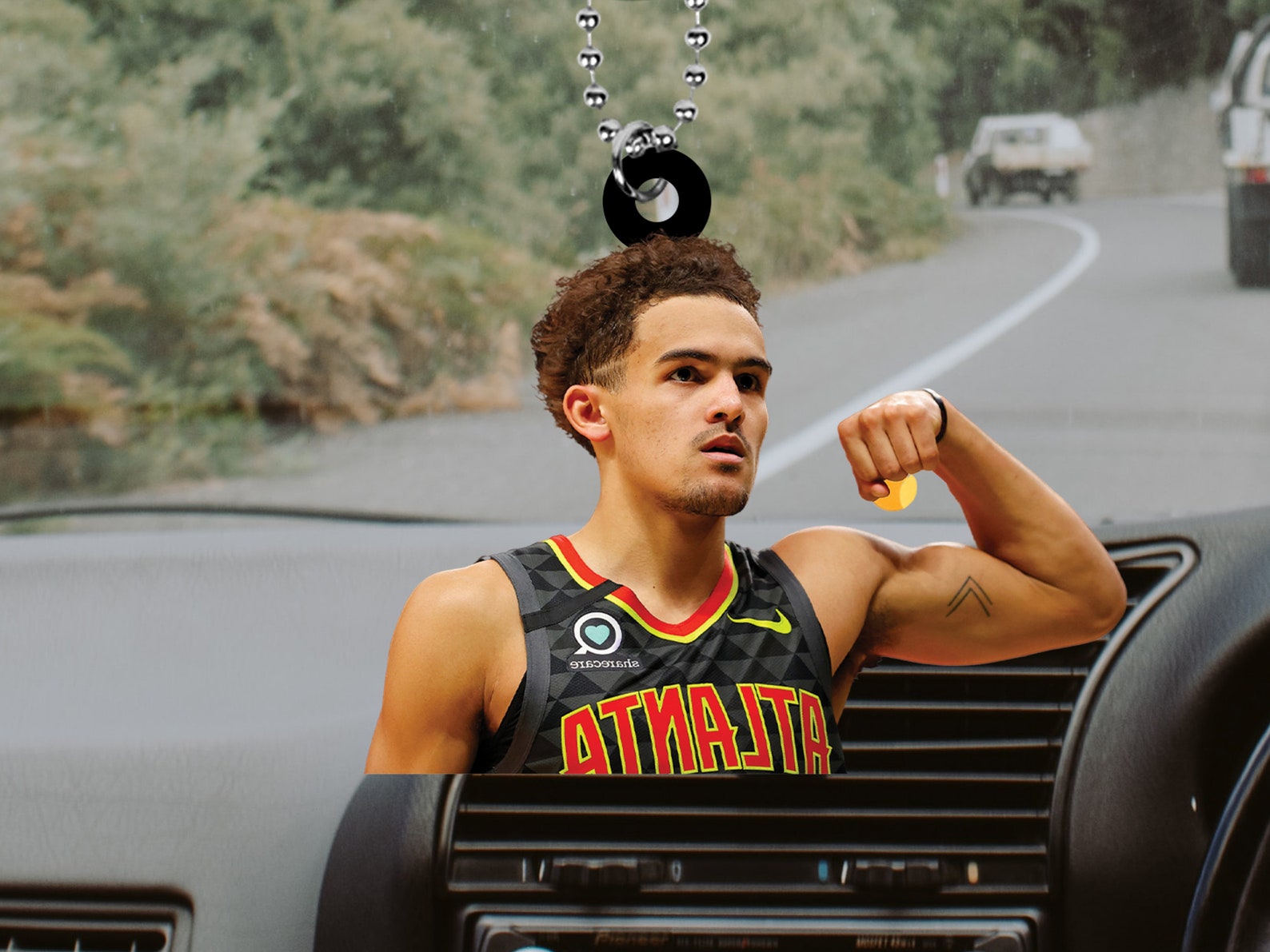 Trae Young Car Rear View Mirror Ornament, Trae Young Car Hanger, Trae ...