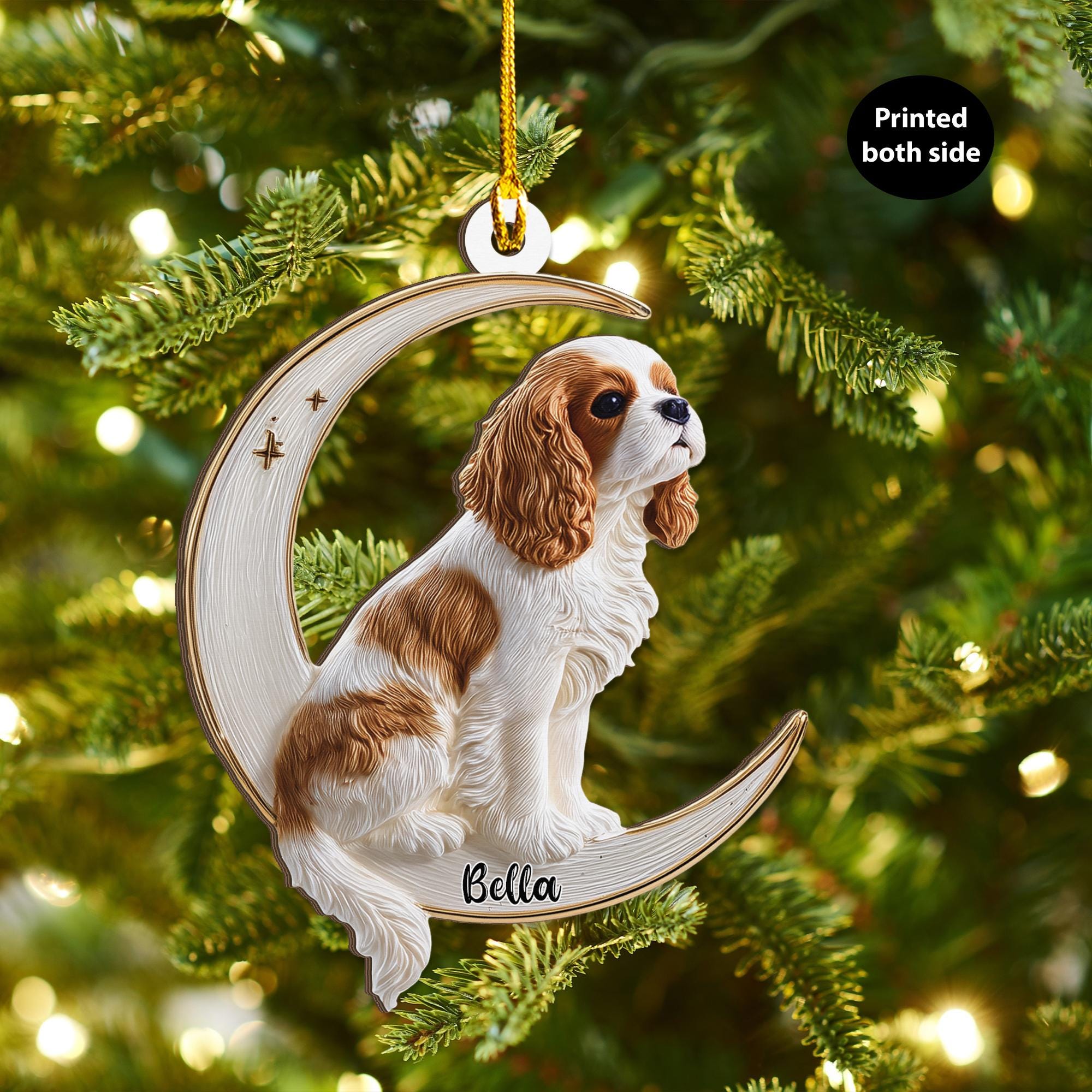 Personalized Cavalier King Charles Spaniel Dog on Moon Ash Plywood ...
