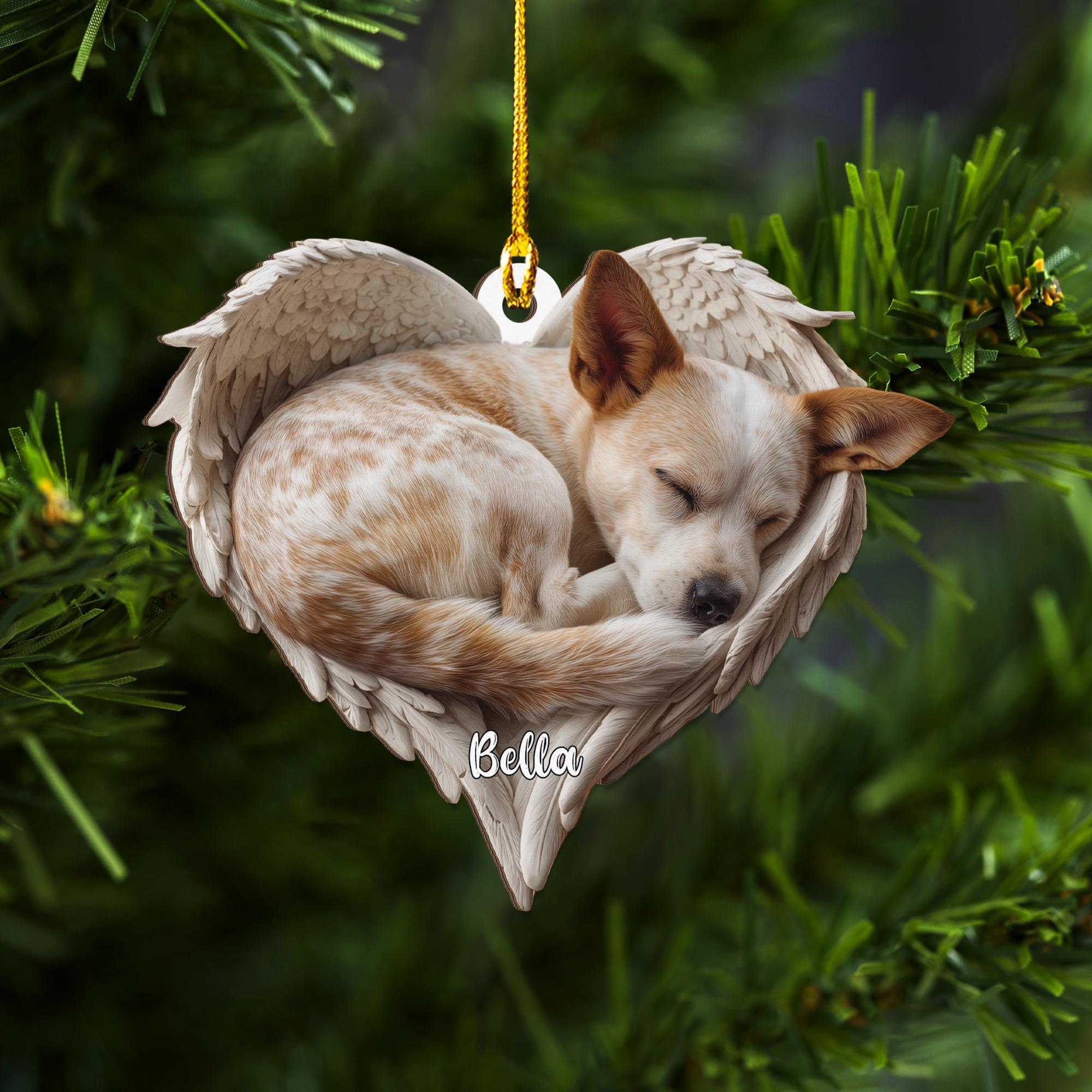 Personalized Australian Cattle Dog Angel Ash Plywood Ornament Flat 2D ...