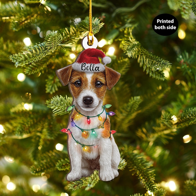 Personalized Jack Russell Terrier Dog Christmas Ash Plywood Ornament ...