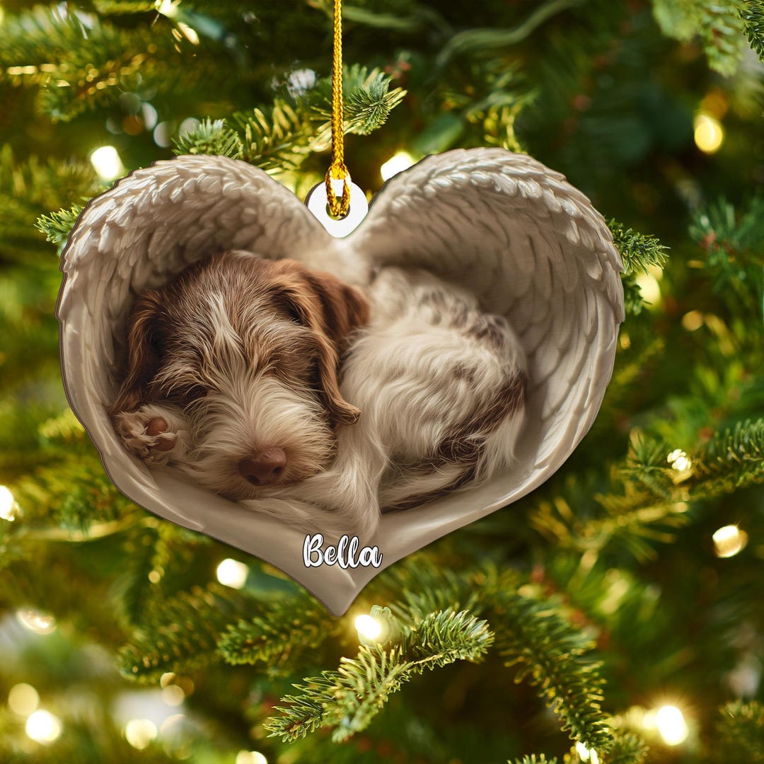 Personalized Wirehaired Pointing Griffon Dog Angel Ornament Flat 2D ...