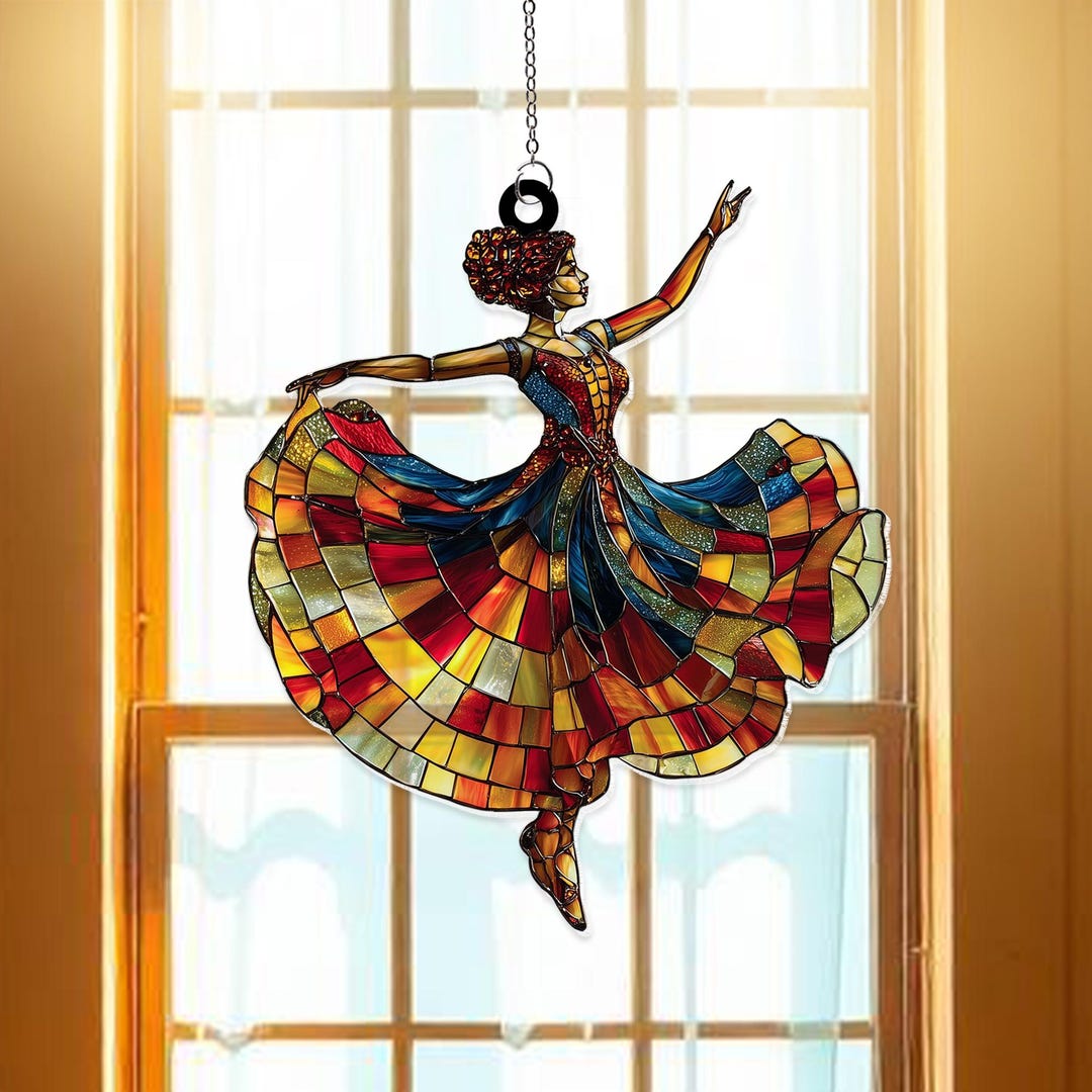 Dancing Lady Acrylic Suncatcher – Elegant Window Hanging Decor | Unique ...