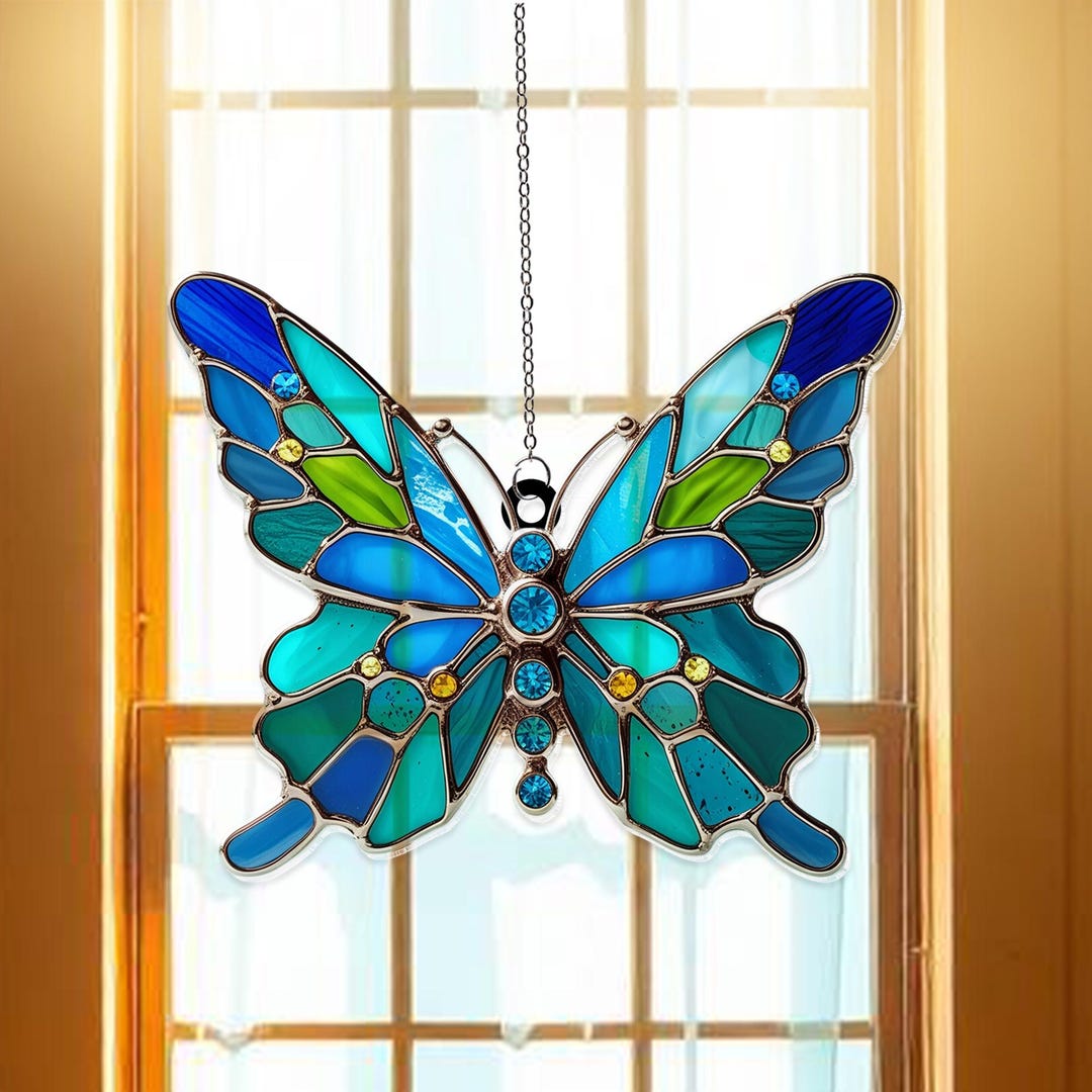 Butterfly Acrylic Suncatcher Window Hanging, Suncatcher Ornament Gift ...
