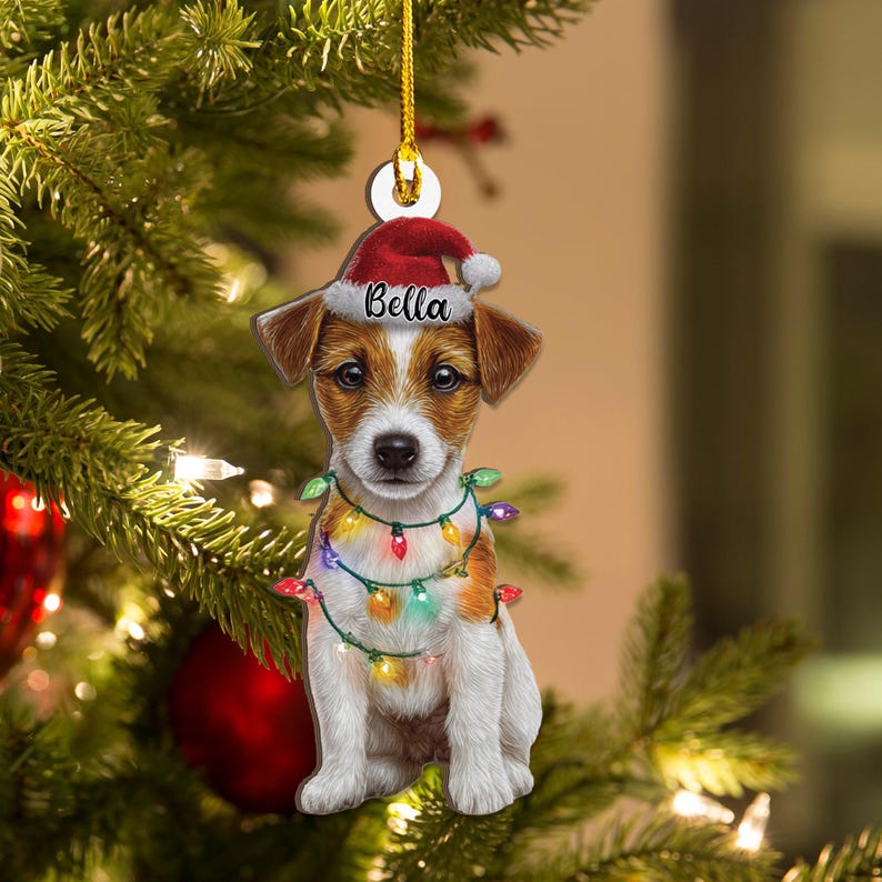 Personalized Jack Russell Terrier Dog Christmas Ash Plywood Ornament ...