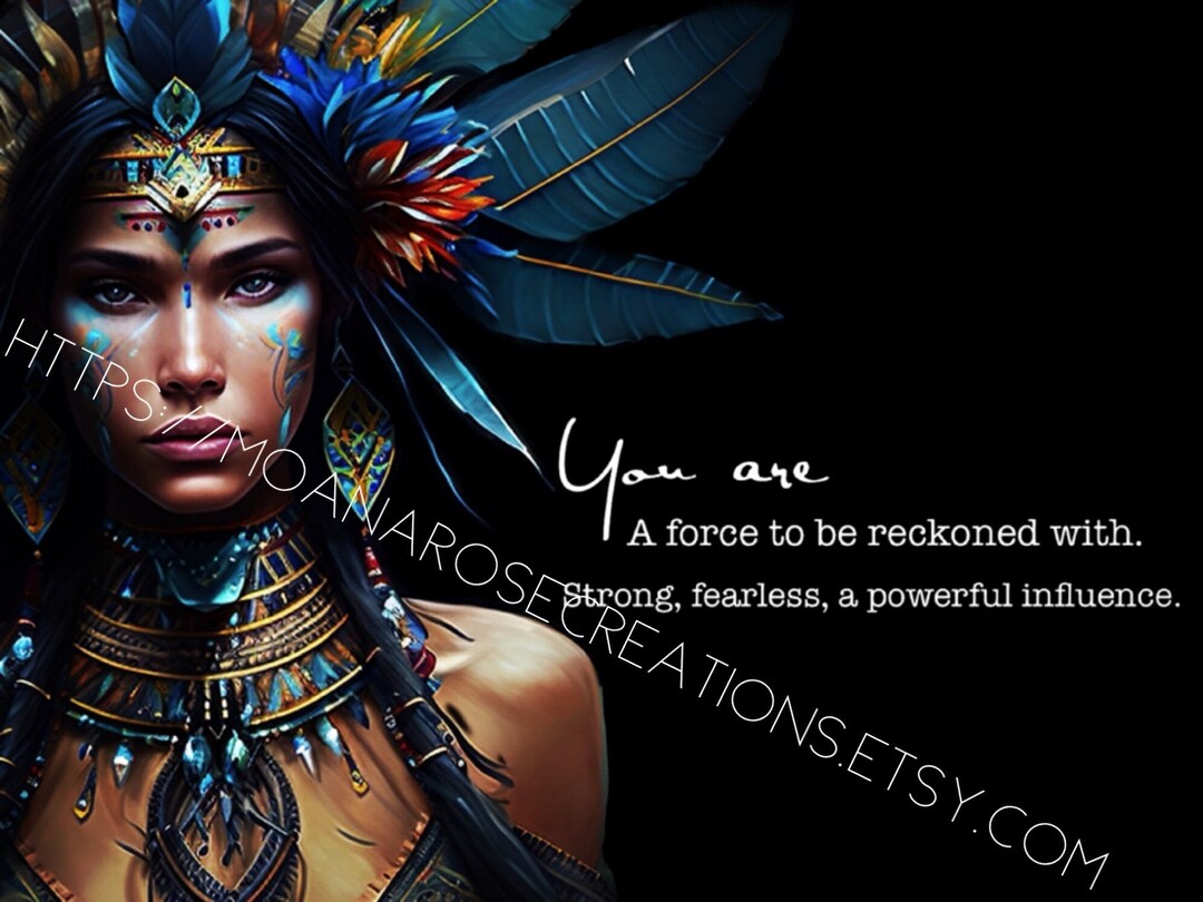 Beautiful Aztec Woman With ‘you Are’ Quote | Digital Product | Art ...