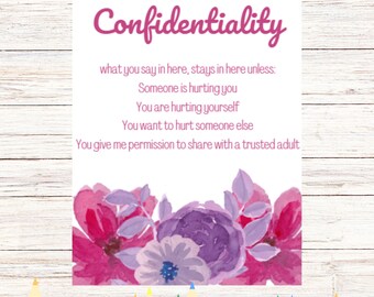 Confidentiality Poster Sign Boho Confidentiality Wall Art - Etsy