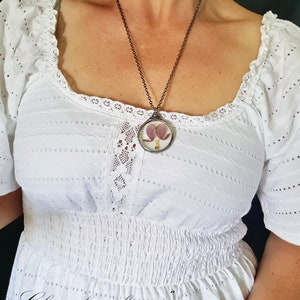 Bleeding Heart Necklace, Pressed Dried Flower. Terrarium Necklace ...