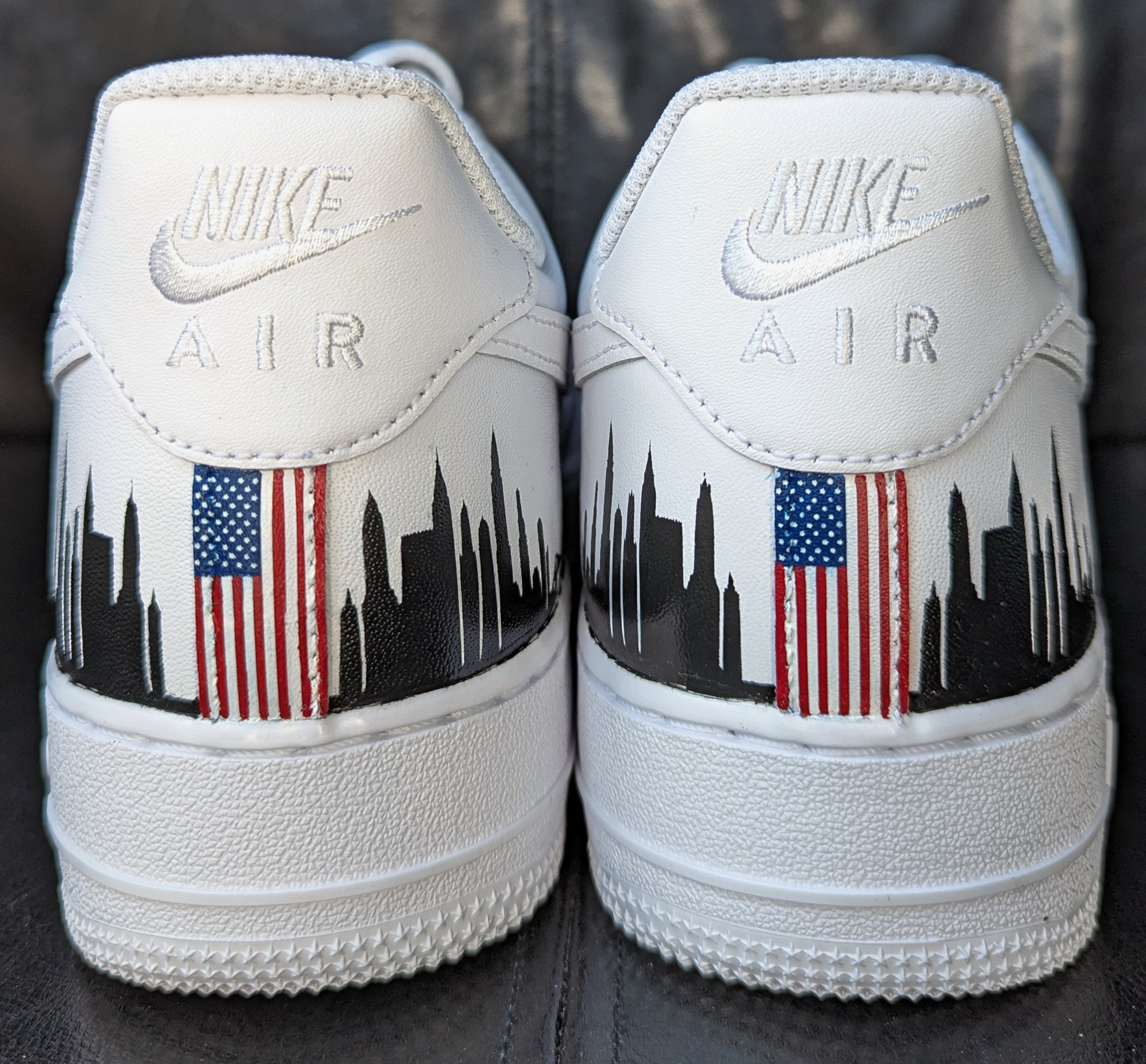 Custom City Skyline/flag Air Force 1 Sneakers - Etsy