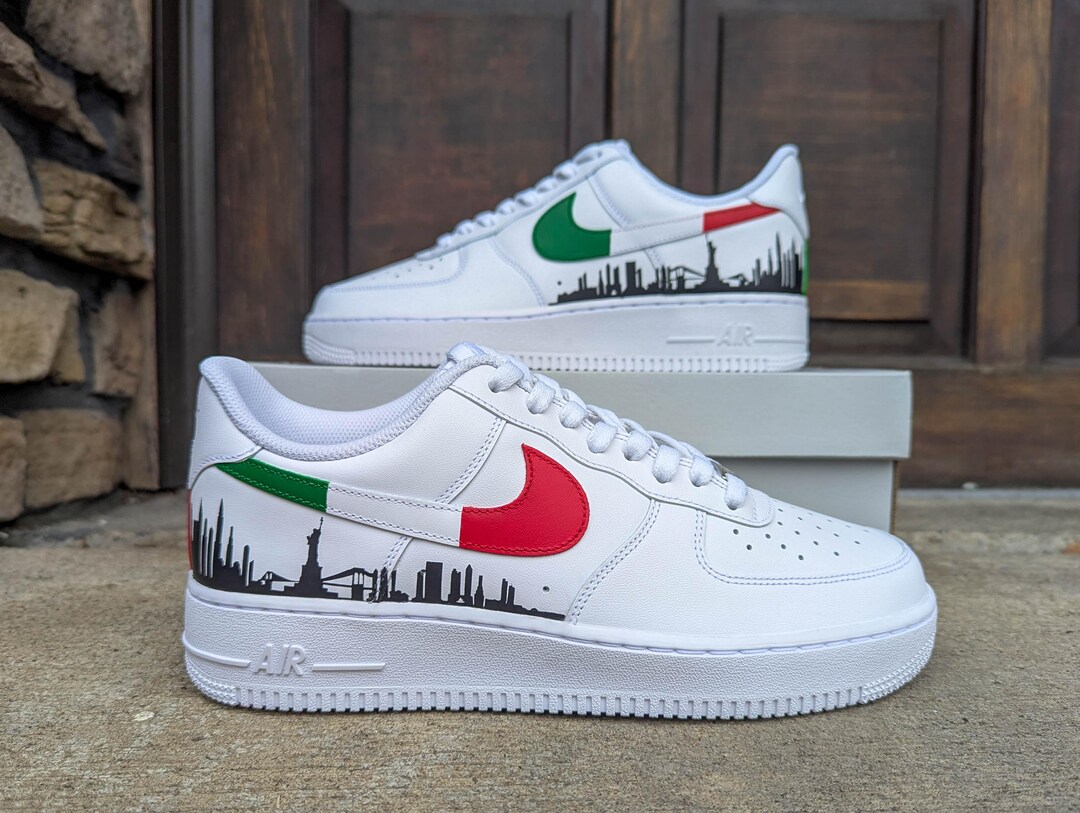 Custom City Skyline and Flag Air Force 1 Sneakers - Etsy