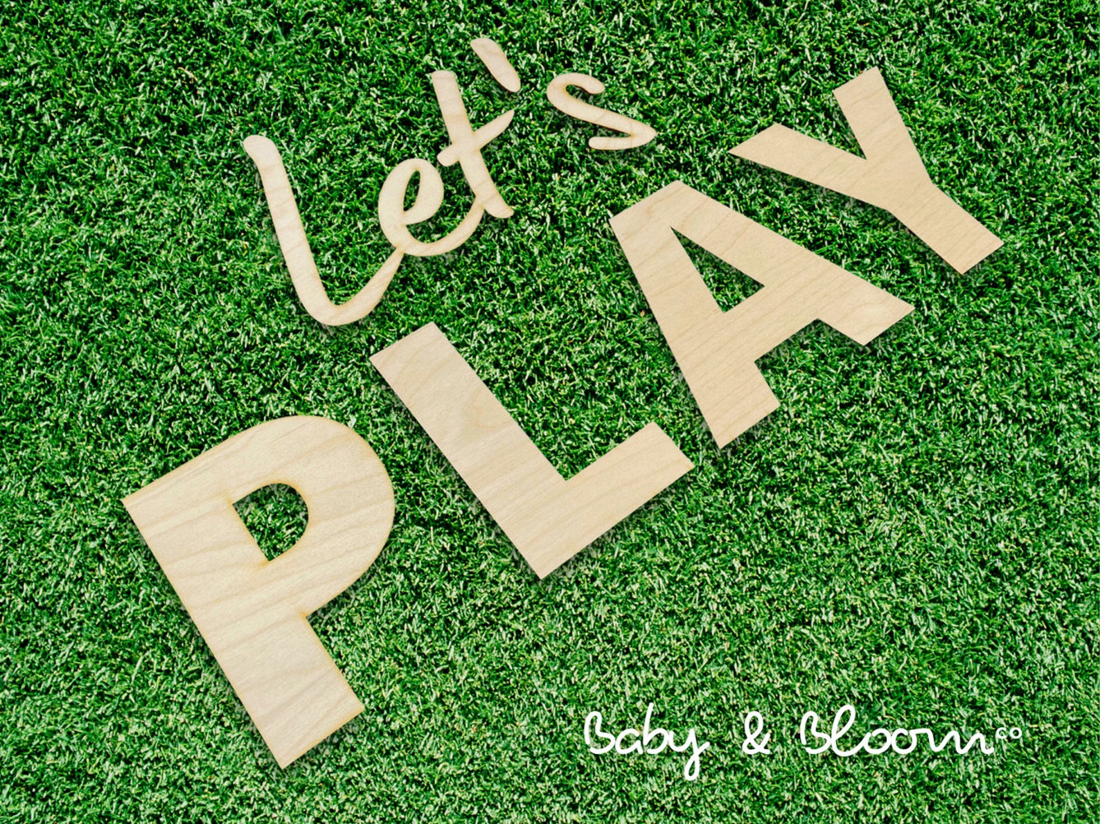 Let's PLAY Sign Wall Lettering Wooden Nursery Sign | Etsy