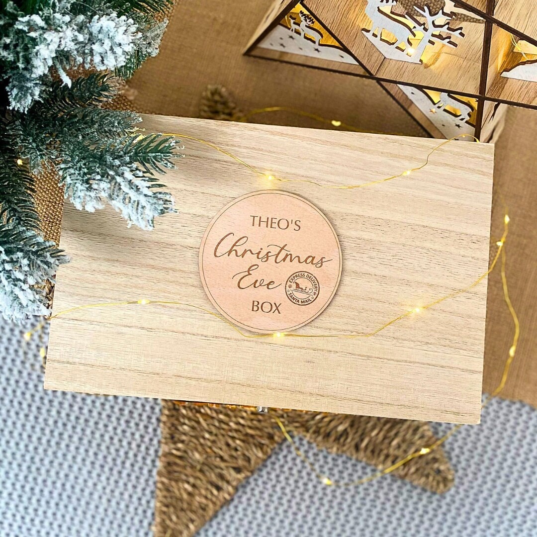 Personalised Christmas Eve Box Sign | Name's Christmas Label | Wooden ...