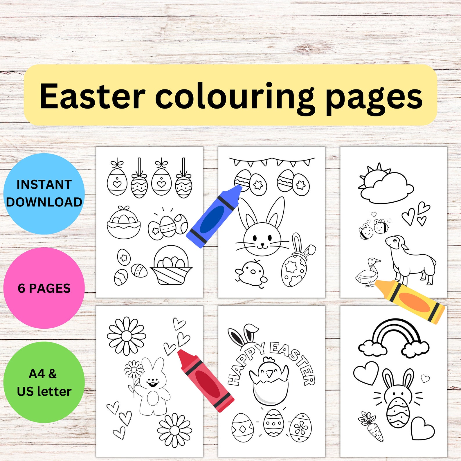 Large Printable Easter Colouring Pages for Kids & Toddlers - Get These ...