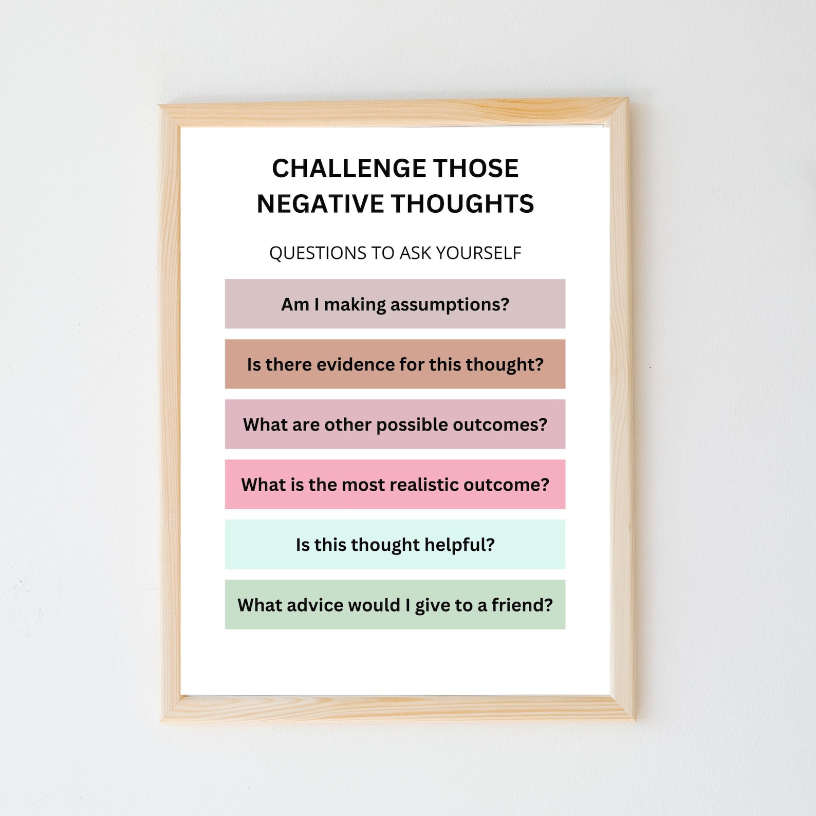 Challenge Negative Thoughts Printable Poster - Get Yours to Help Challenge & Disrupt Unhelpful ...