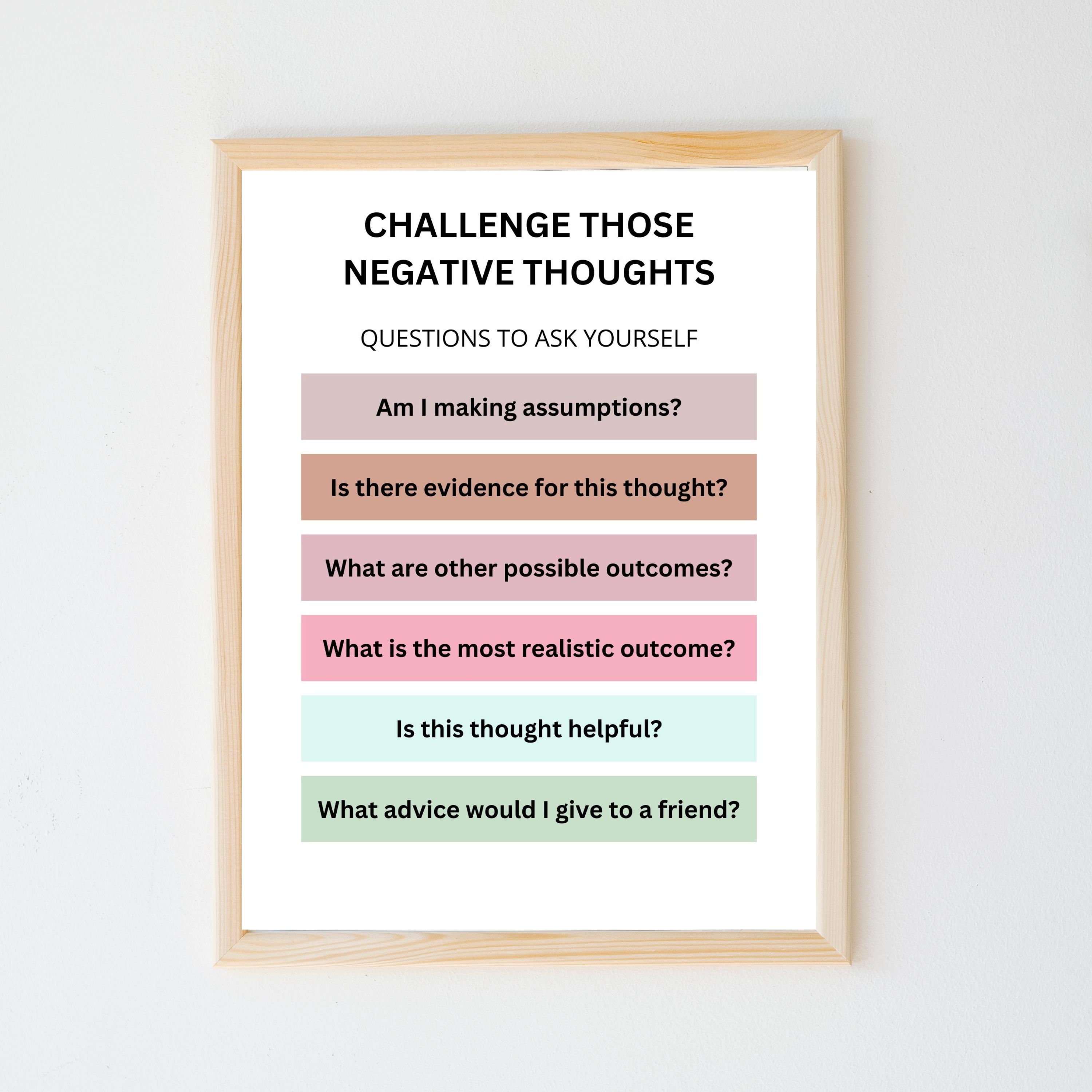 Challenge Negative Thoughts Printable Poster - Get Yours to Help ...