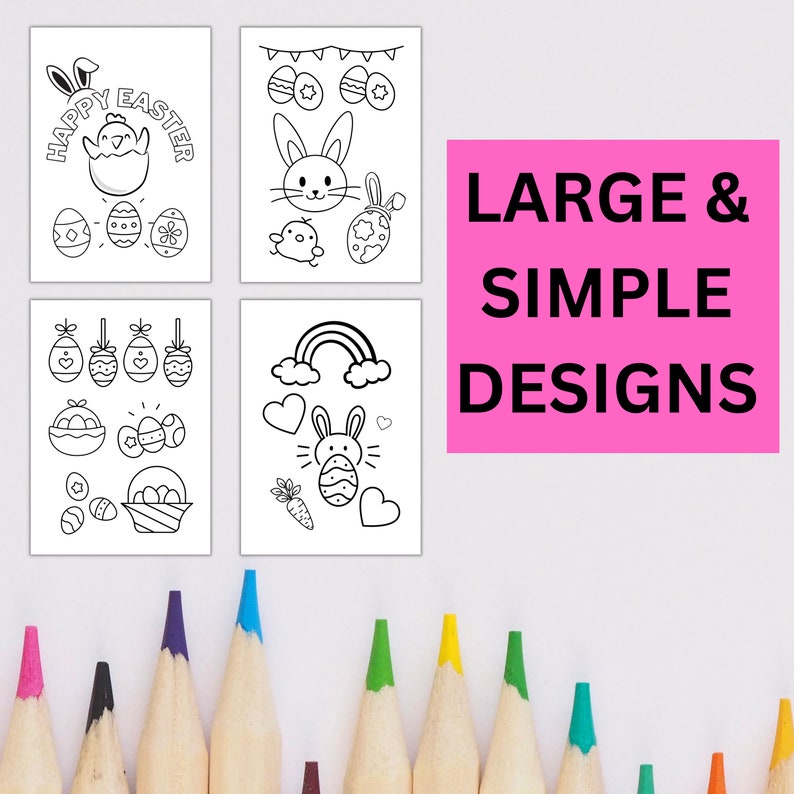 Large Printable Easter Colouring Pages for Kids & Toddlers - Get These ...