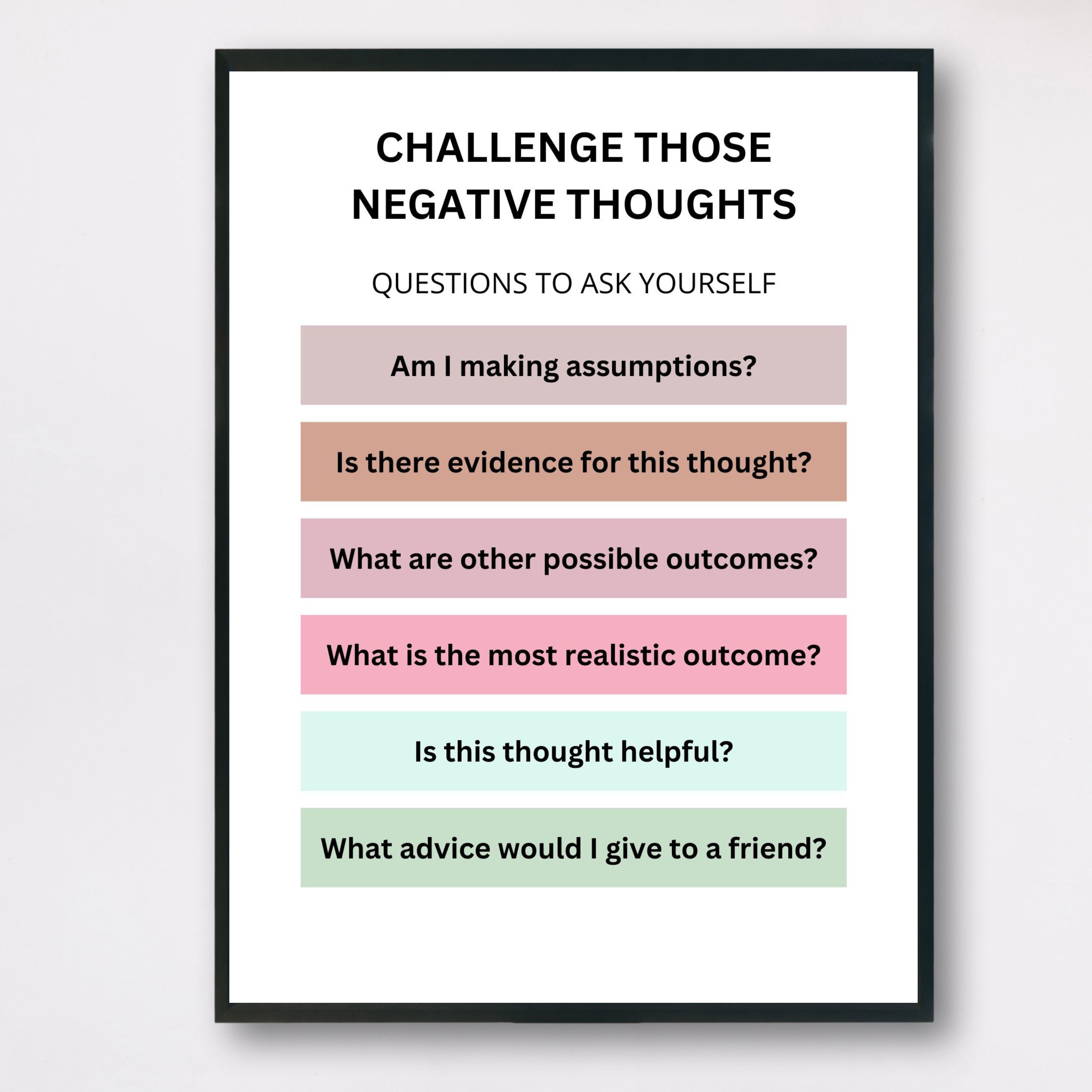 Challenge Negative Thoughts Printable Poster Get Yours to Help ...