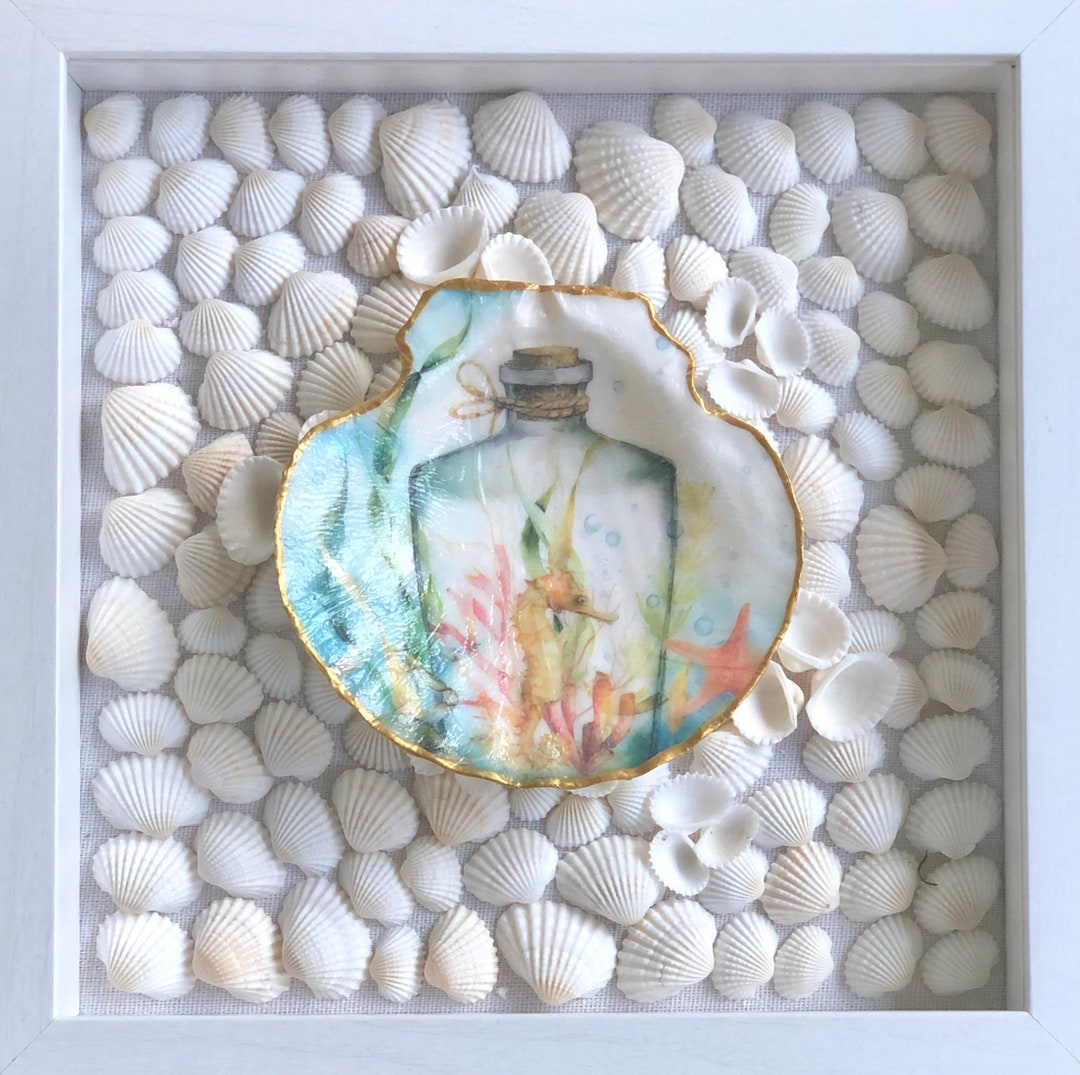 Seahorse Scallop Shell. Ring Dish. Waterproof. Handmade. - Etsy