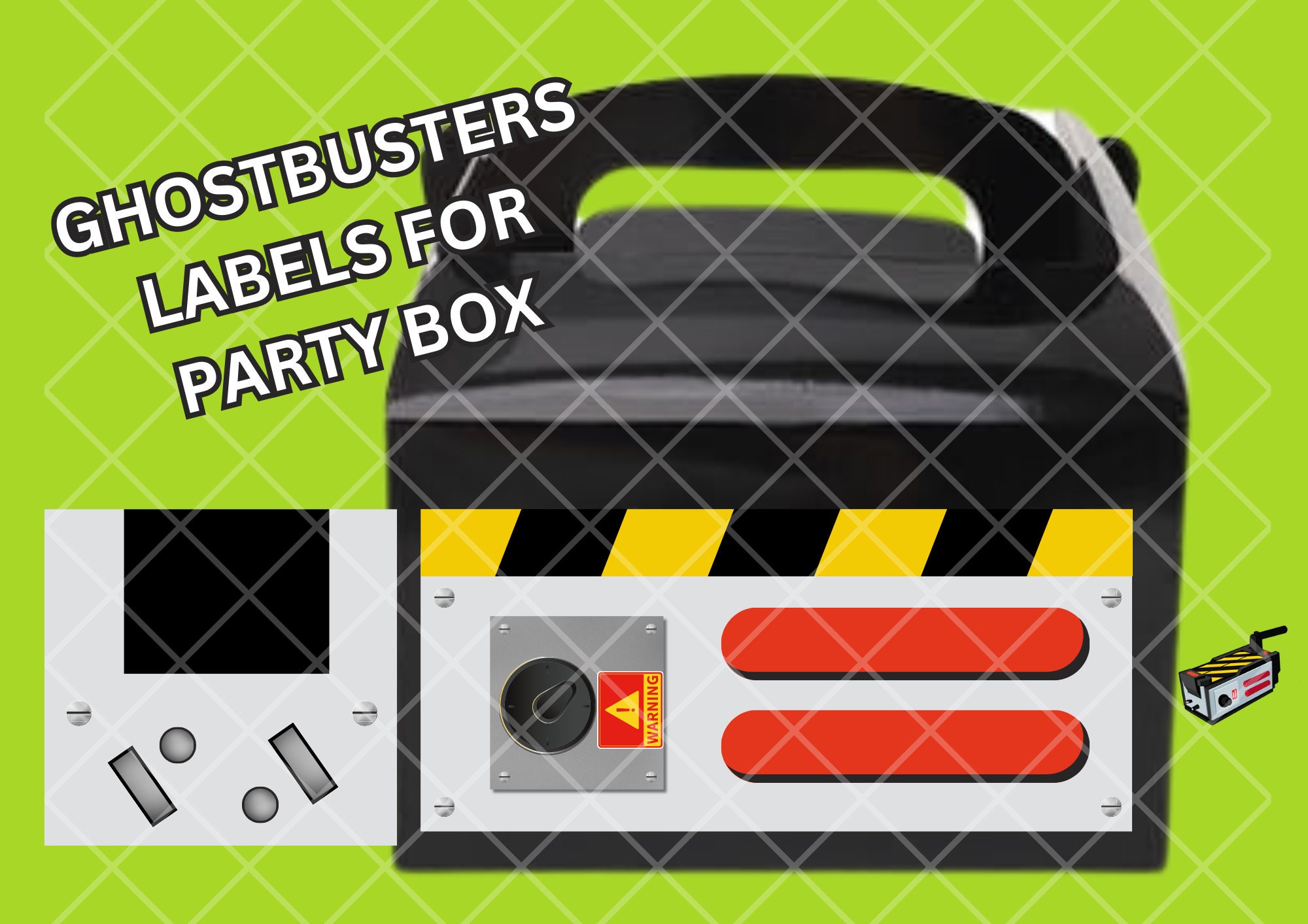 Ghostbusters Theme Party Labels for a Gable Party Box PDF Download ...