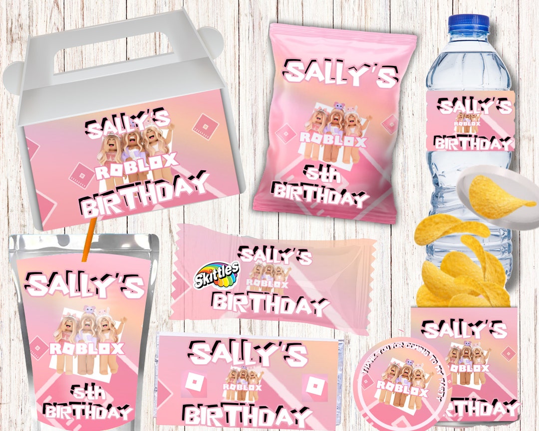 Roblox Pink Party Package Roblox Birthday Printables Party Kit DIGITAL ...