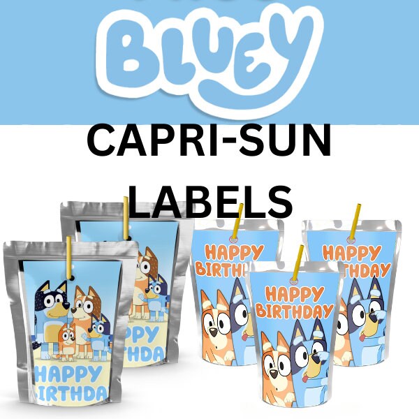 Bluey Birthday Capri Sun Labels - Etsy