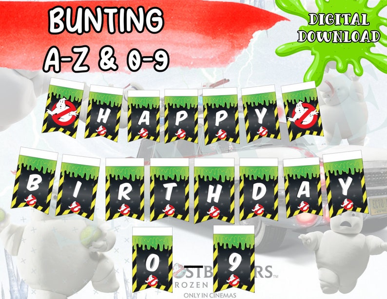 Ghostbusters Theme Party Bunting Alphabet A-Z & Numbers 0-9 - Etsy